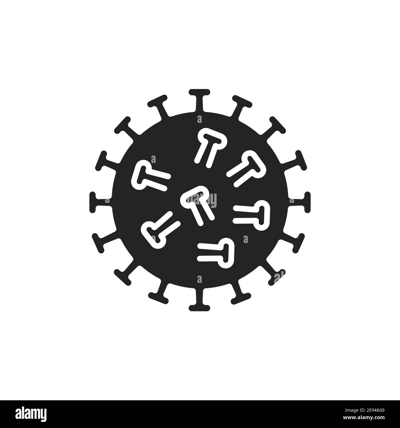 Microorganism rotavirus black glyph icon. Vector illustration Stock ...