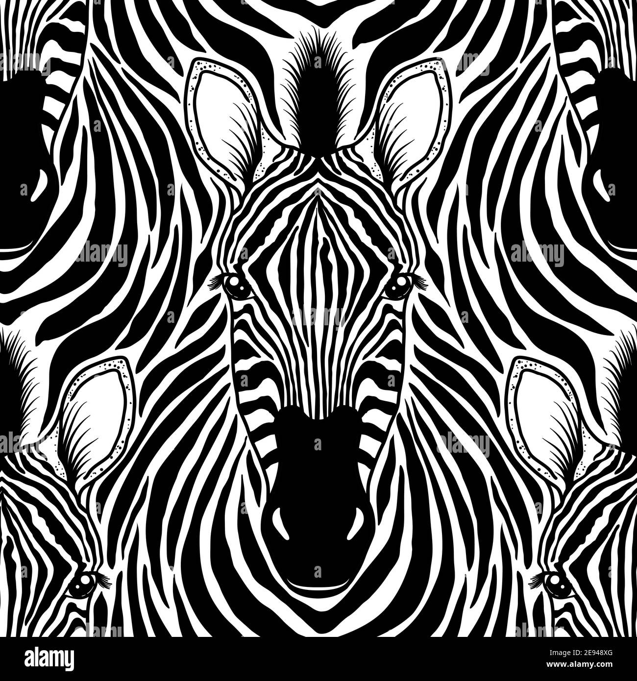 pattern with zebra head Stock Vector Image & Art - Alamy