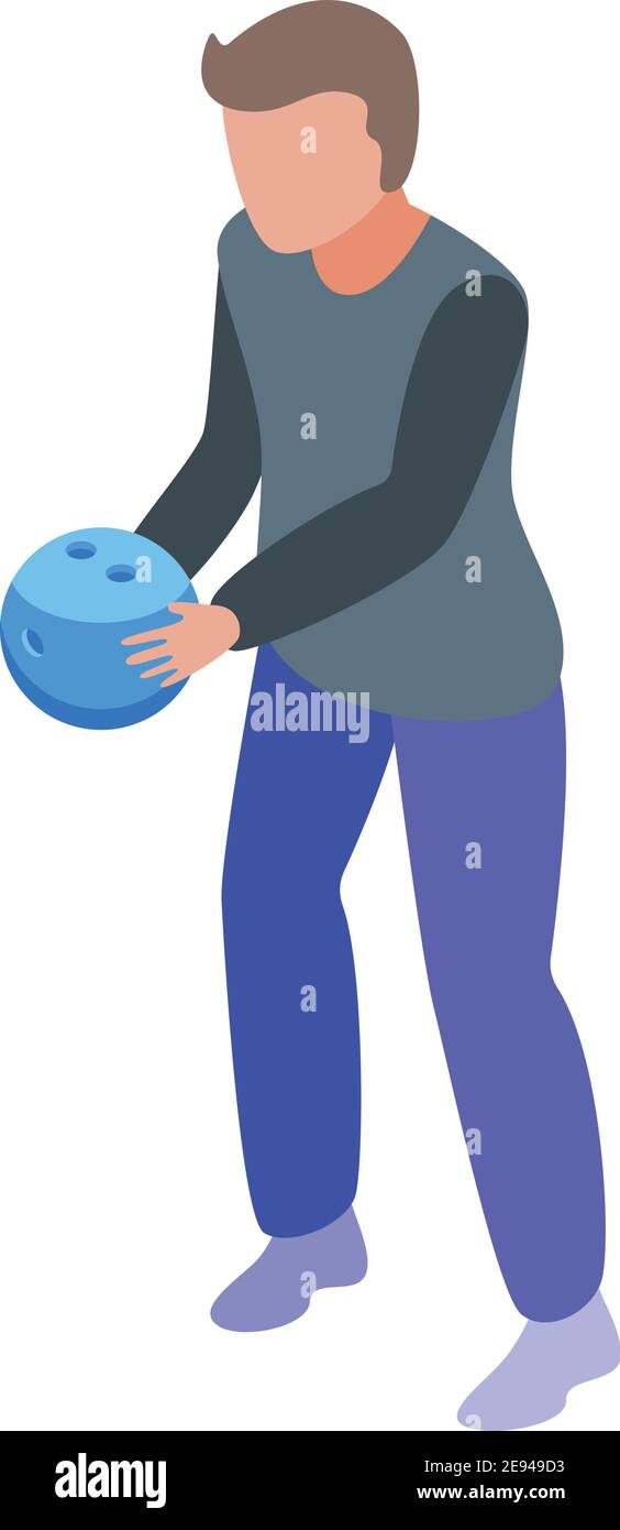 Bowling player icon. Isometric of bowling player vector icon for web ...