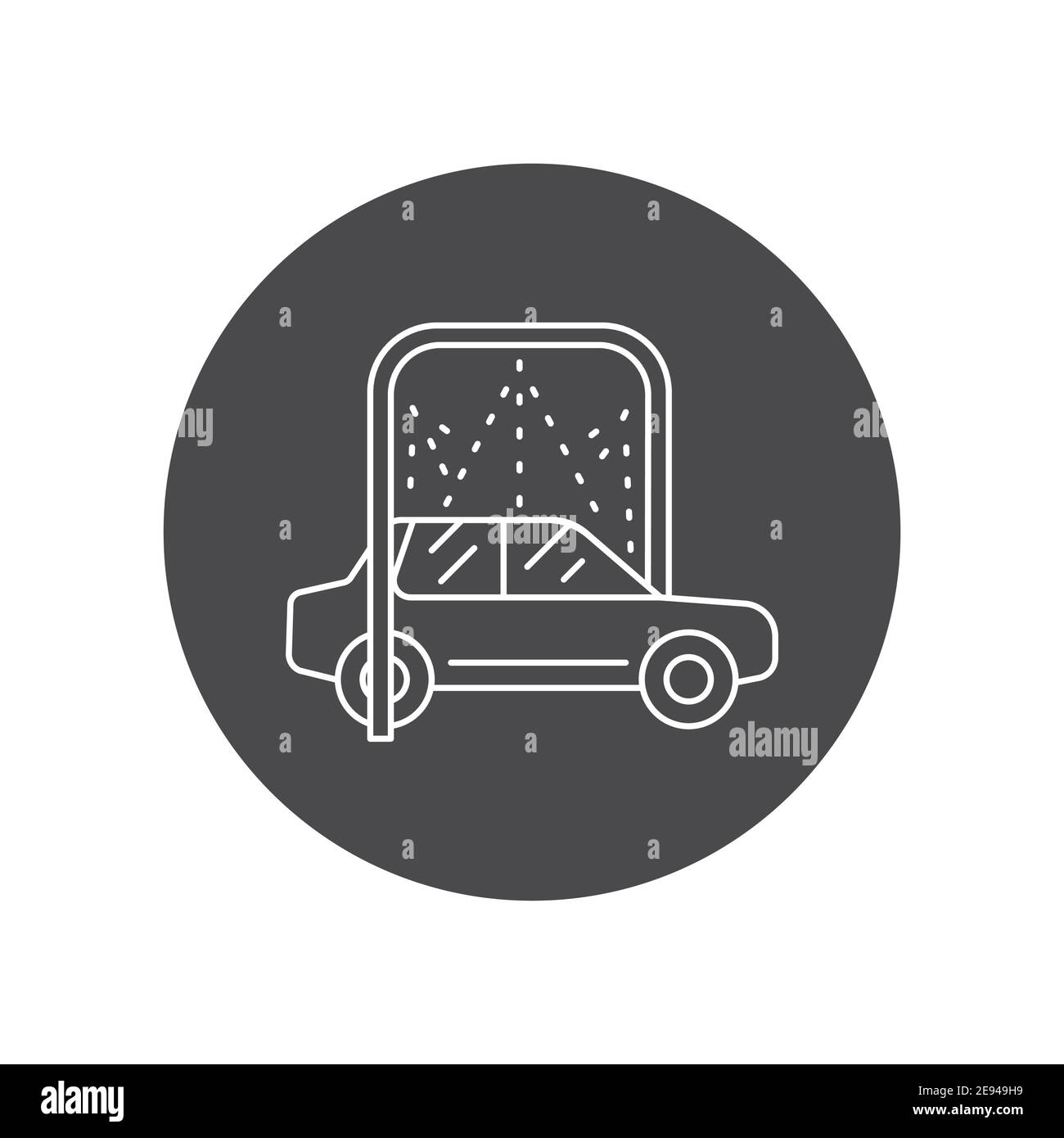 Car disinfection black glyph icon. Automatic car wash. Pictogram for ...