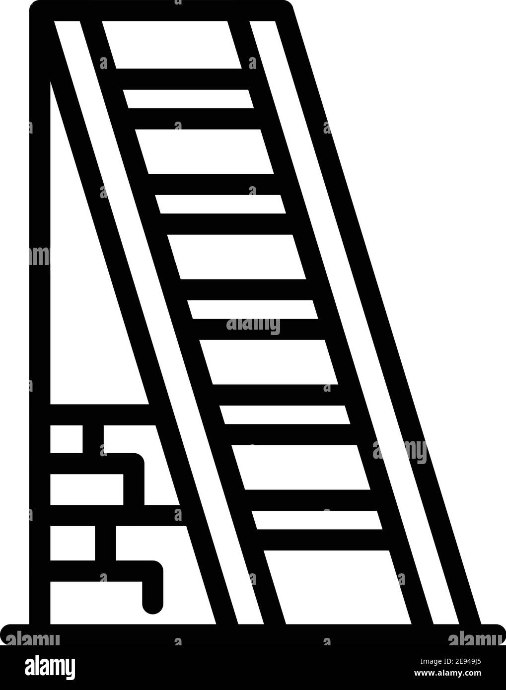 Builder ladder icon. Outline builder ladder vector icon for web design ...