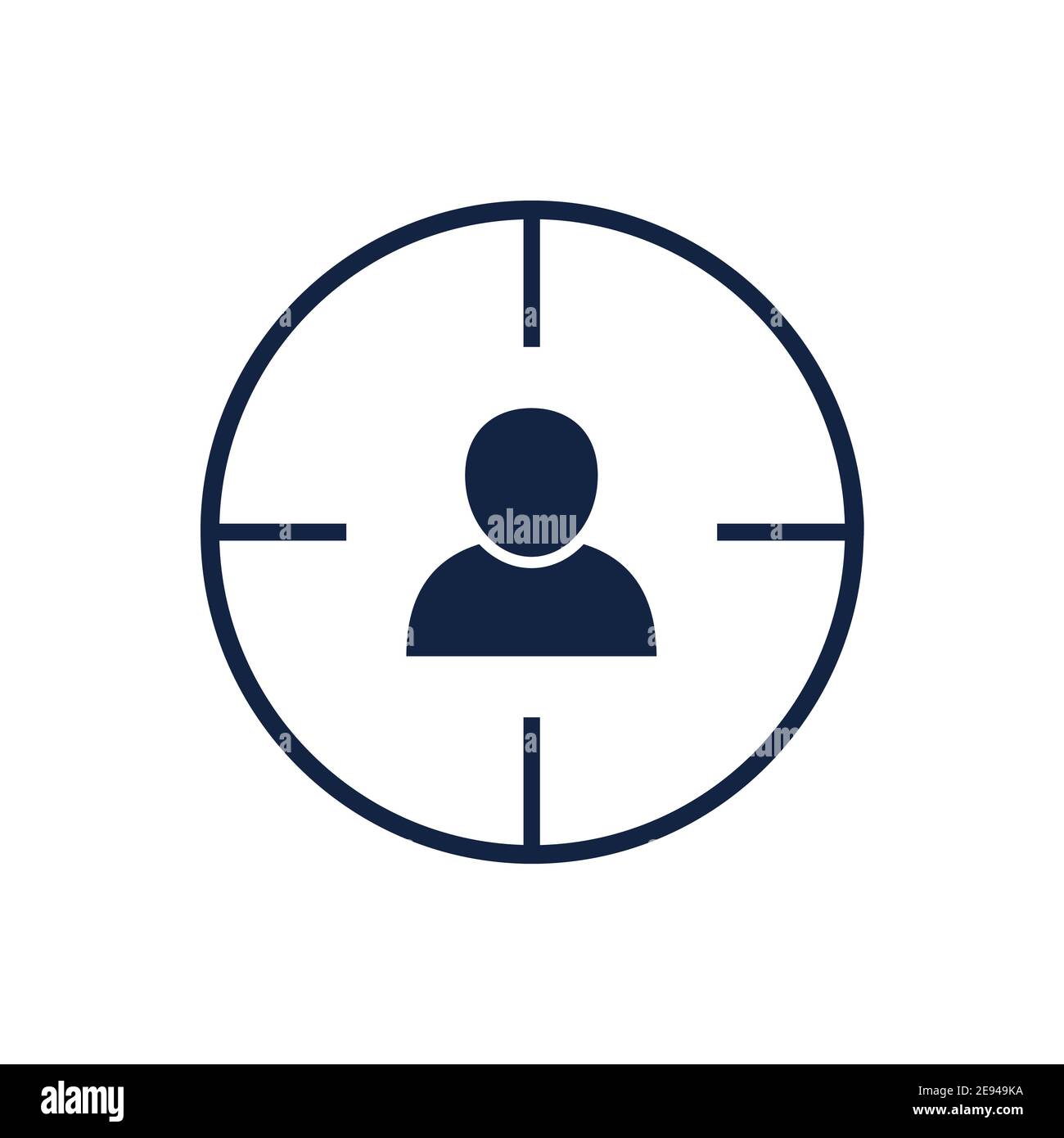 Target with audience icon. Headhunting symbol. Aim people concept. Market segment vector ...