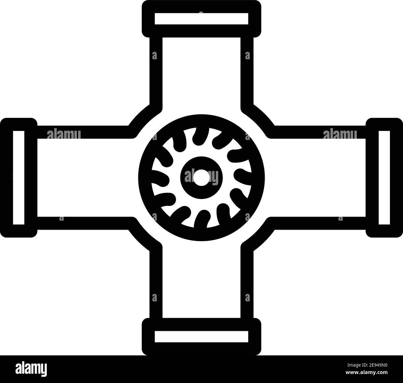 Builder cross pipe icon. Outline builder cross pipe vector icon for web ...