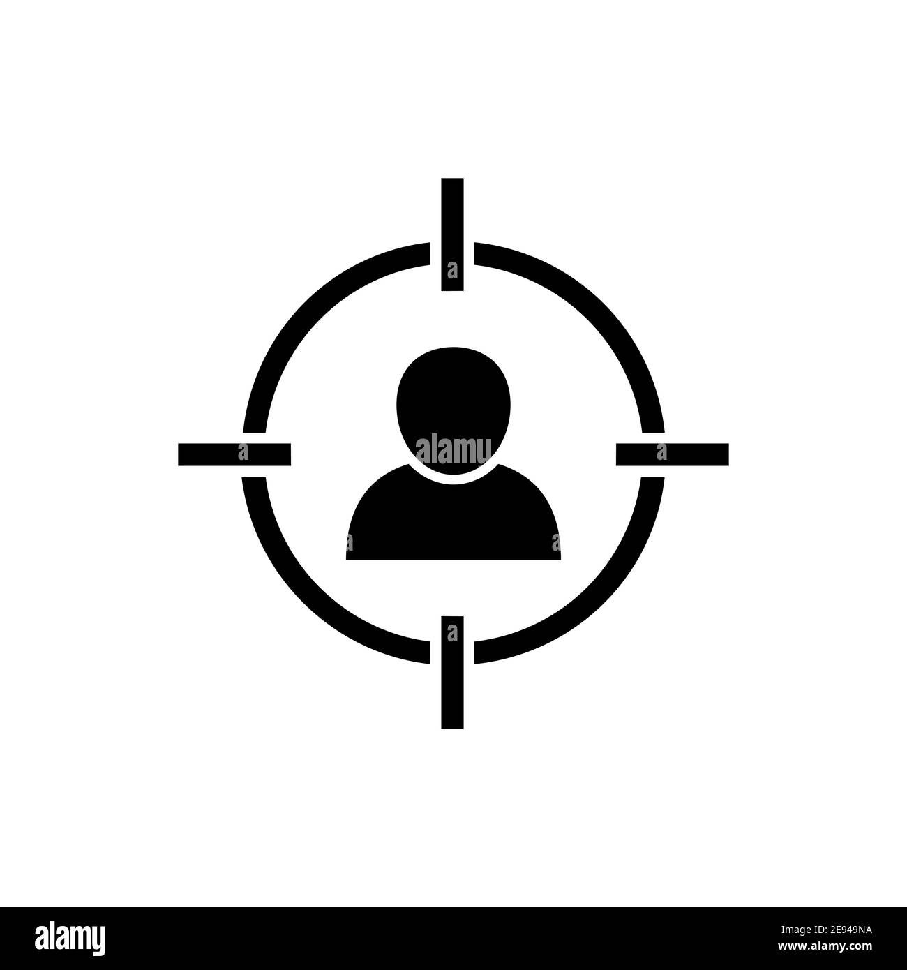 Target with audience icon. Headhunting symbol. Aim people concept ...