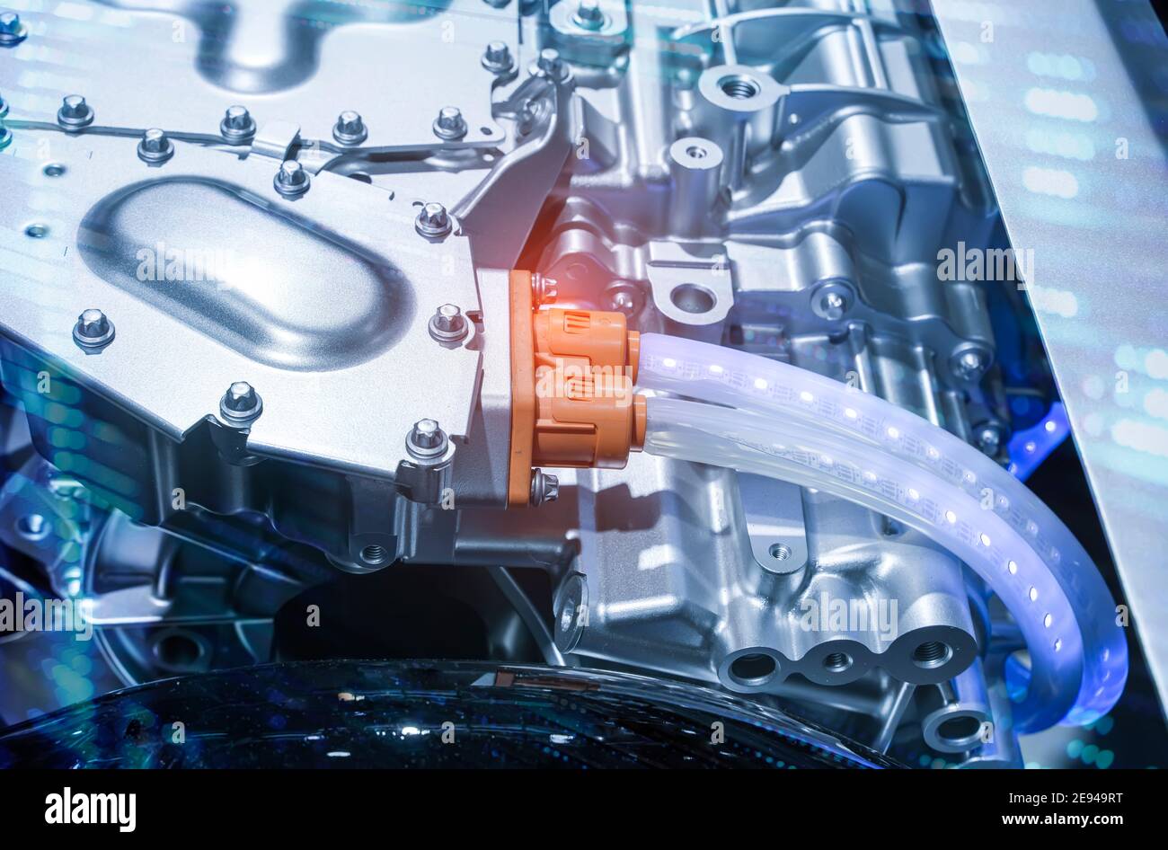 electric system of eco car engine, Automotive part concept Stock Photo ...