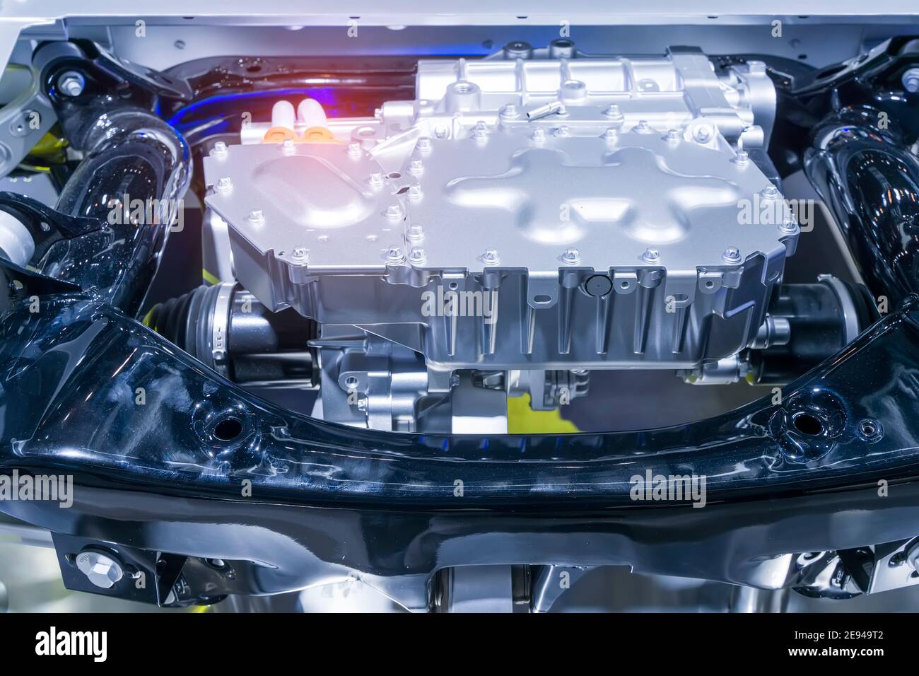 electric system of eco car engine, Automotive part concept Stock Photo ...