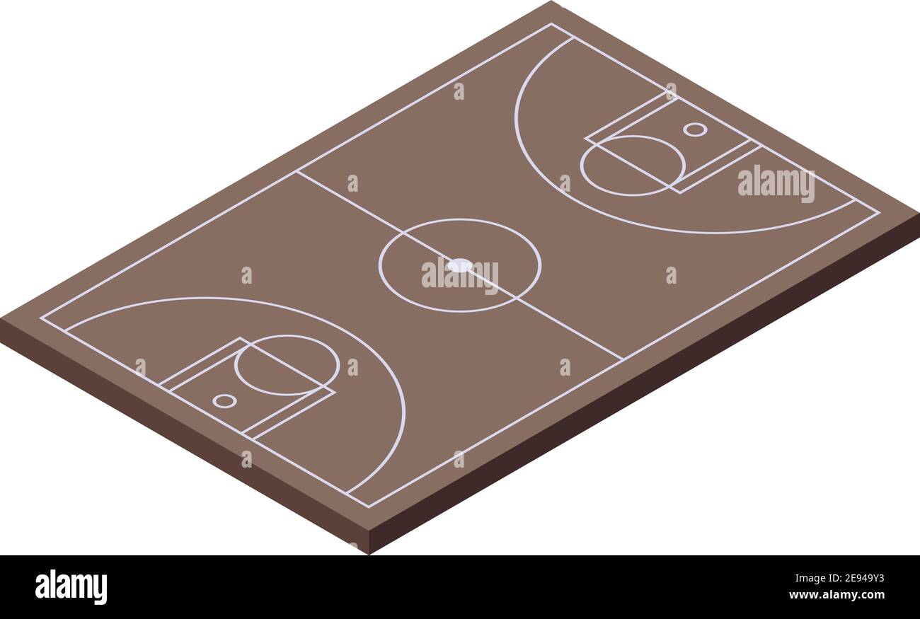 Basketball court icon. Isometric of basketball court vector icon for ...