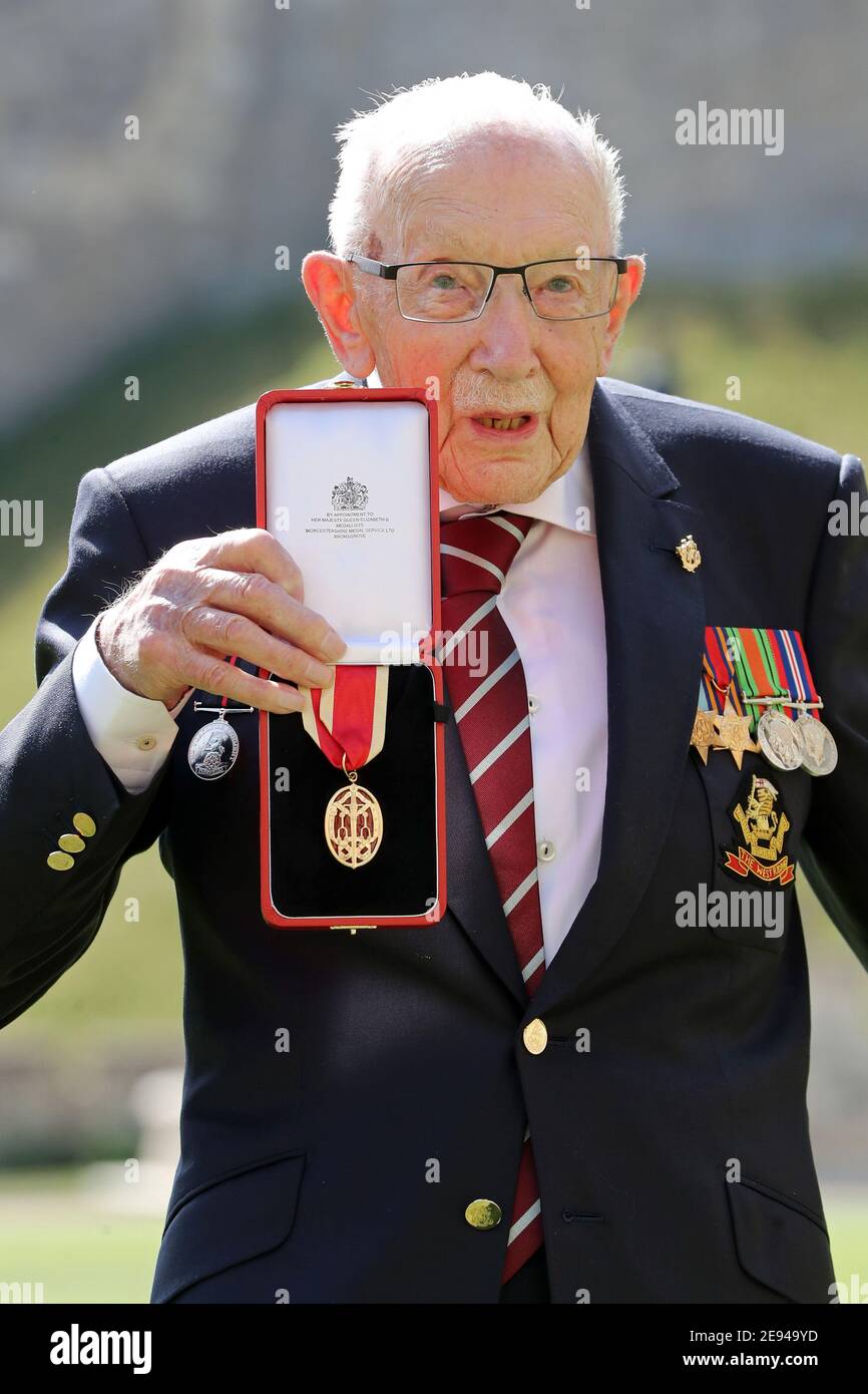 File photo dated 17/07/2010 of Captain Sir Thomas Moore after he ...
