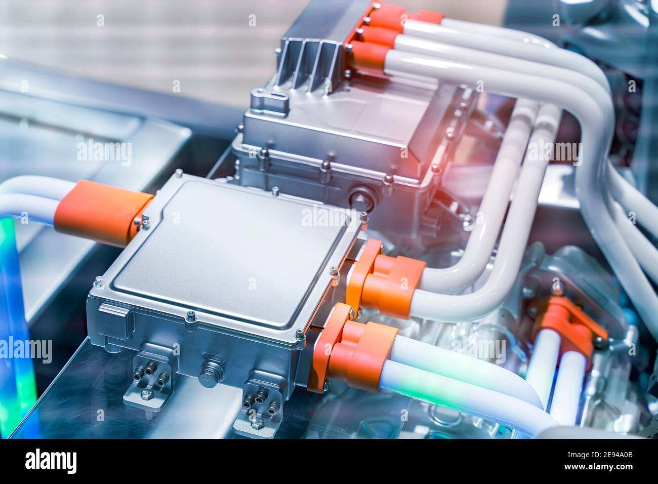 electric system of eco car engine, Automotive part concept Stock Photo ...