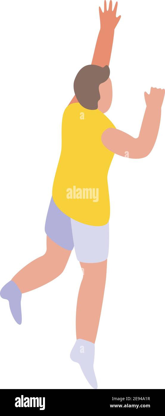 Teen playing volleyball icon. Isometric of teen playing volleyball ...