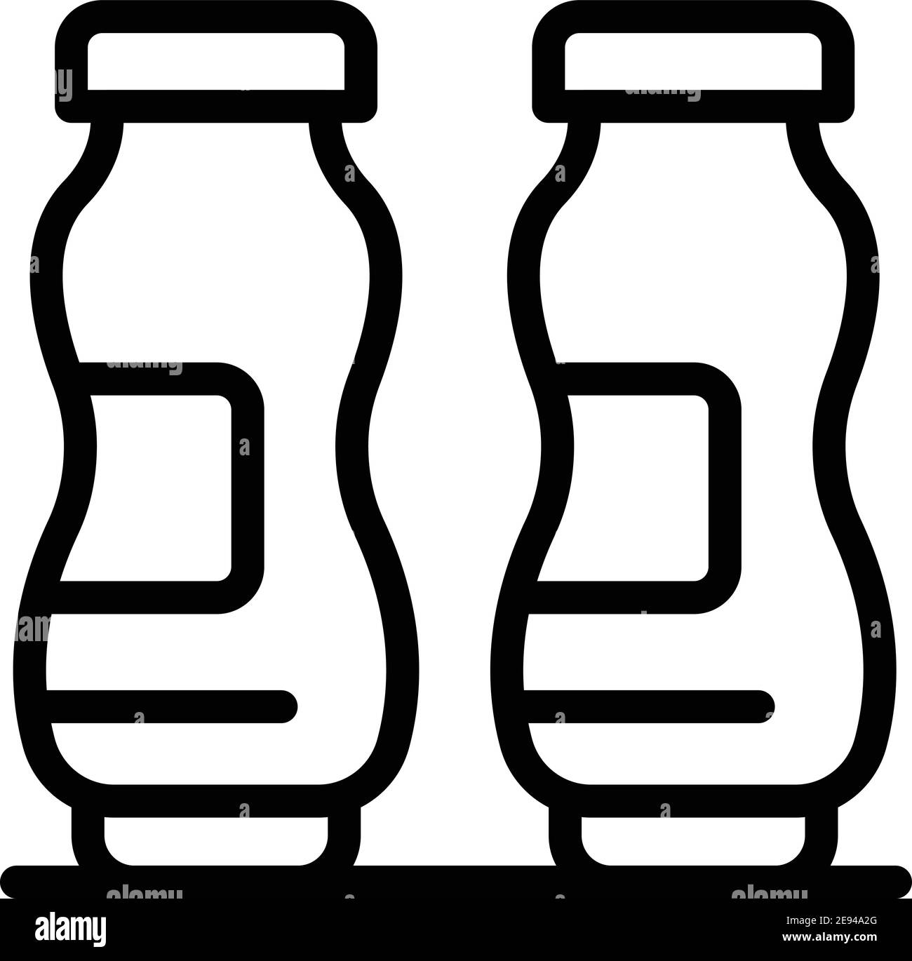 Milk bottles icon. Outline milk bottles vector icon for web design ...