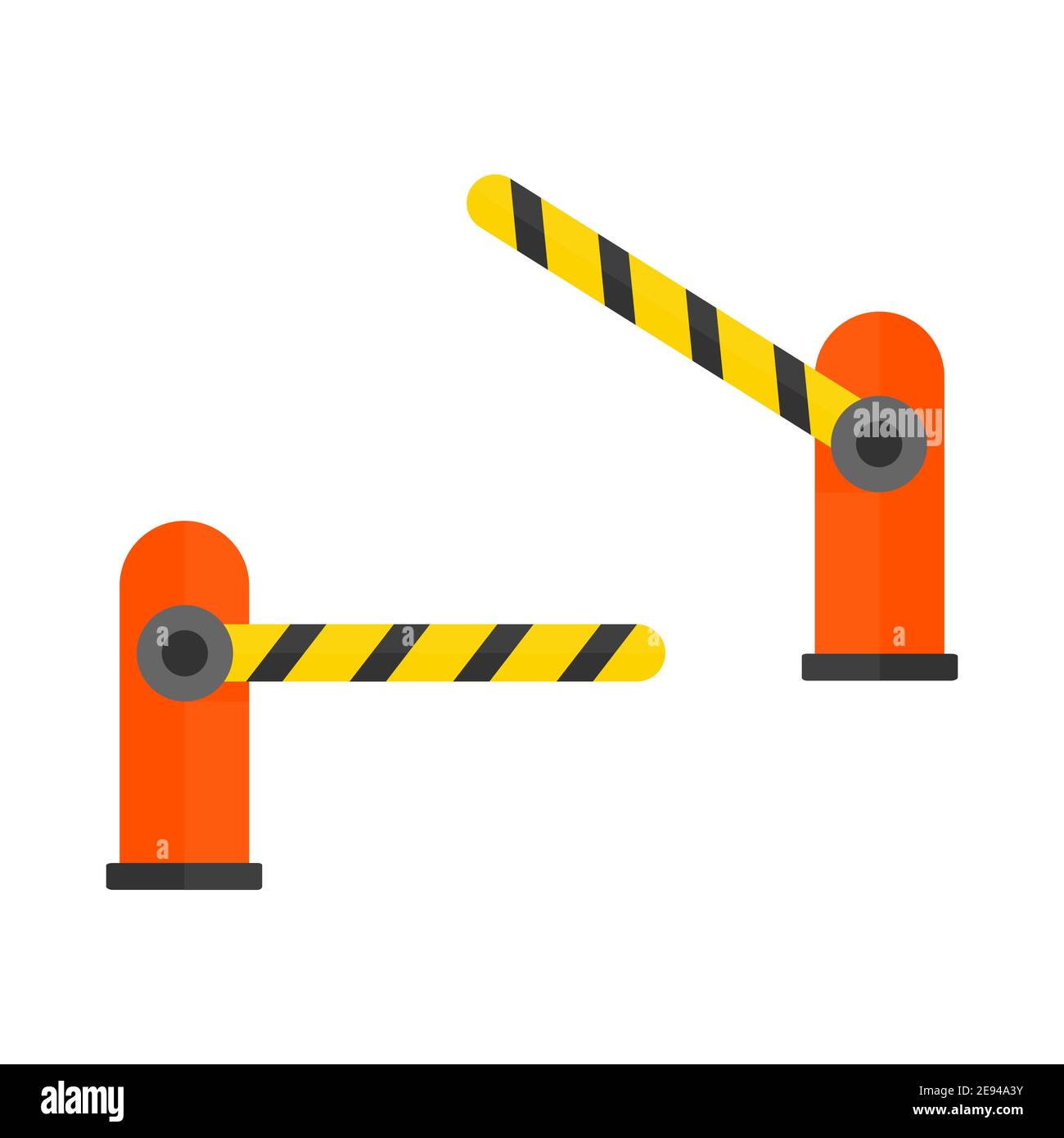 Automatic car barrier icon. Open and closed barrier in flat style ...