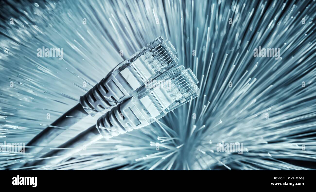 Ethernet cable lan internet wire data connection. Networking and ...