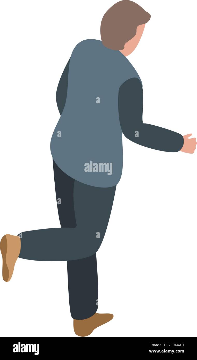 Running scared man icon. Isometric of running scared man vector icon ...
