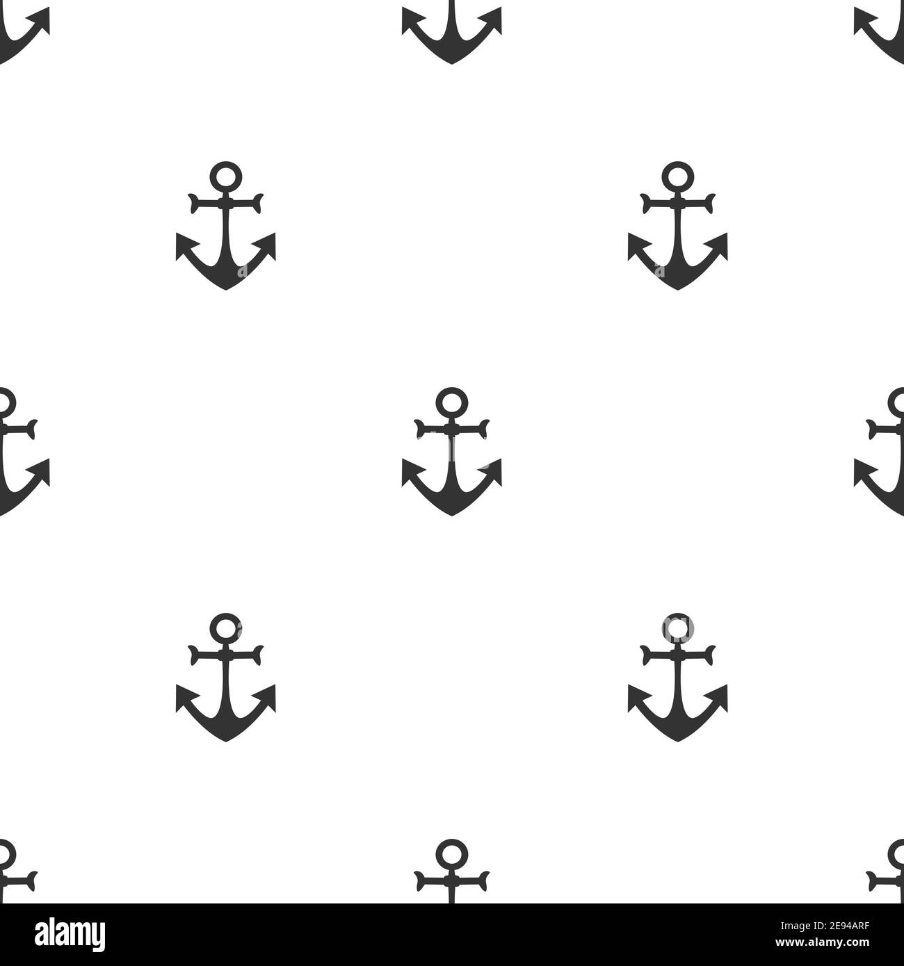 Anchor sea seamless pattern. Ocean sign white background. Vector ...