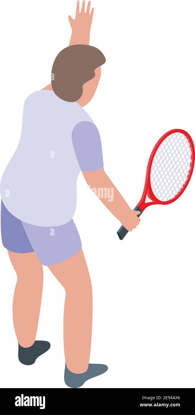 Tennis player icon. Isometric of tennis player vector icon for web ...