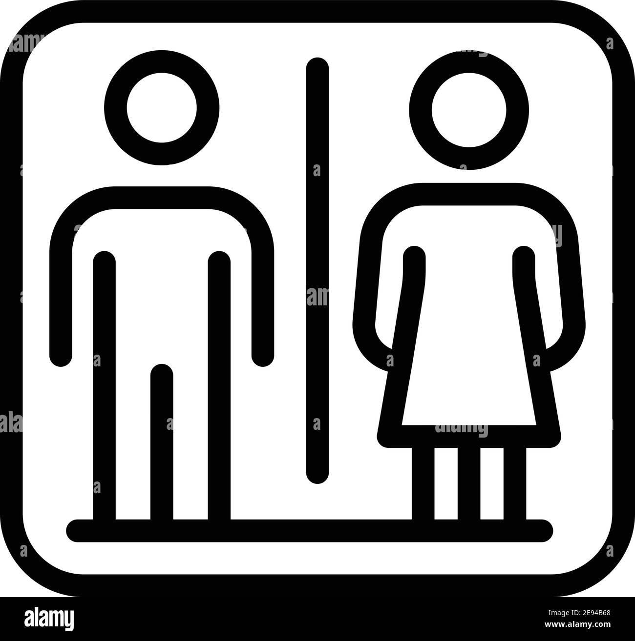 Restroom wc icon. Outline restroom wc vector icon for web design ...