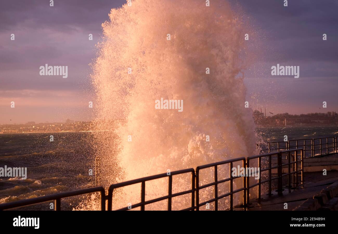Giant sea waves - stock photo Stock Photo - Alamy