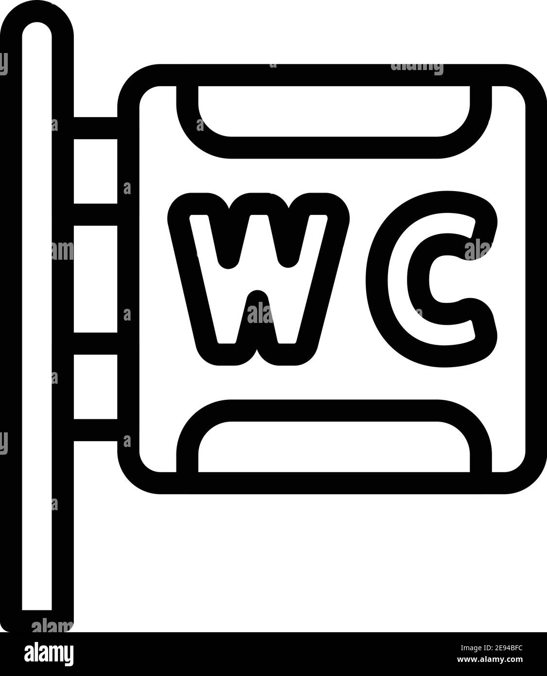 Wc street banner icon. Outline wc street banner vector icon for web ...