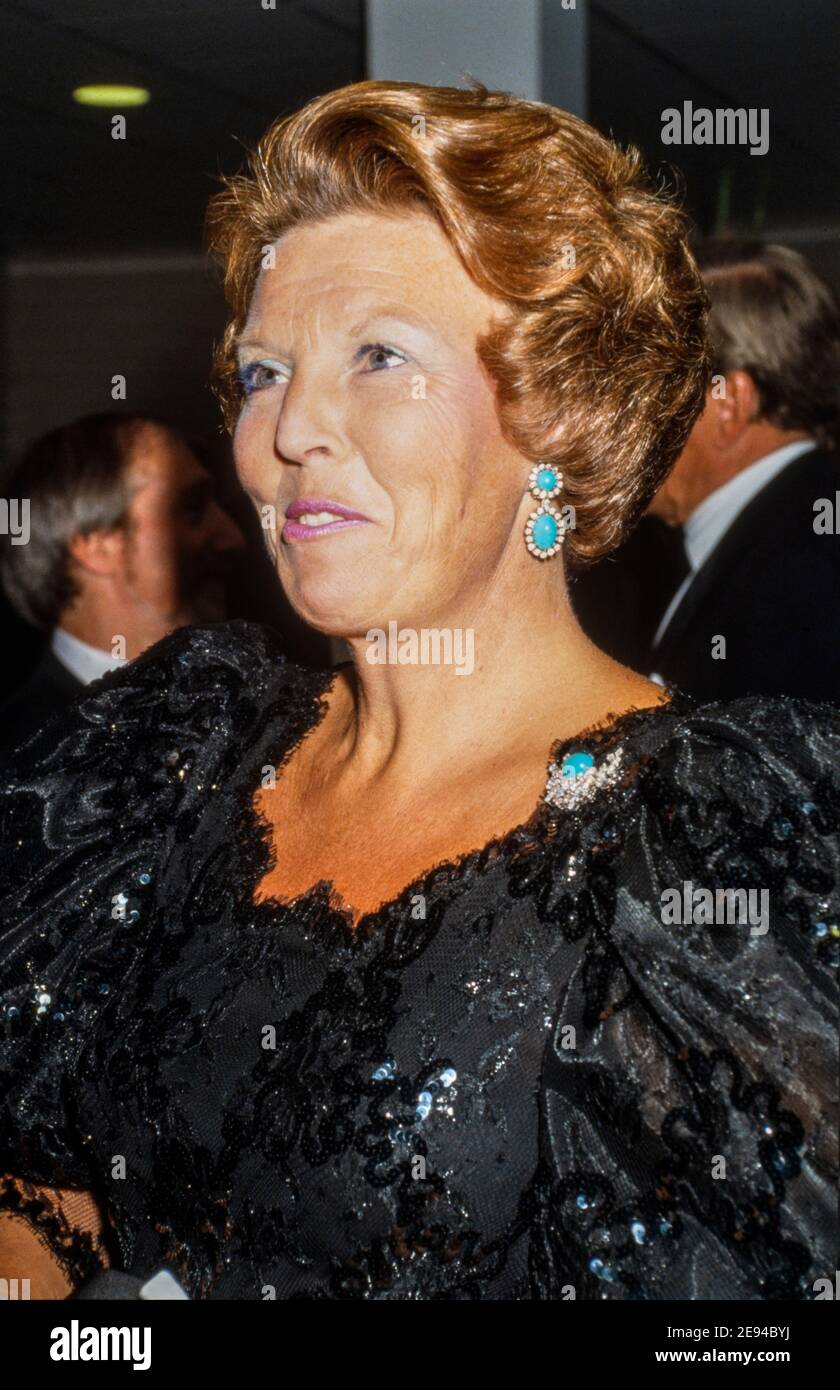 ENSCHEDE, THE NETHERLANDS - SEPT 09, 1988: Queen Beatrix and her ...