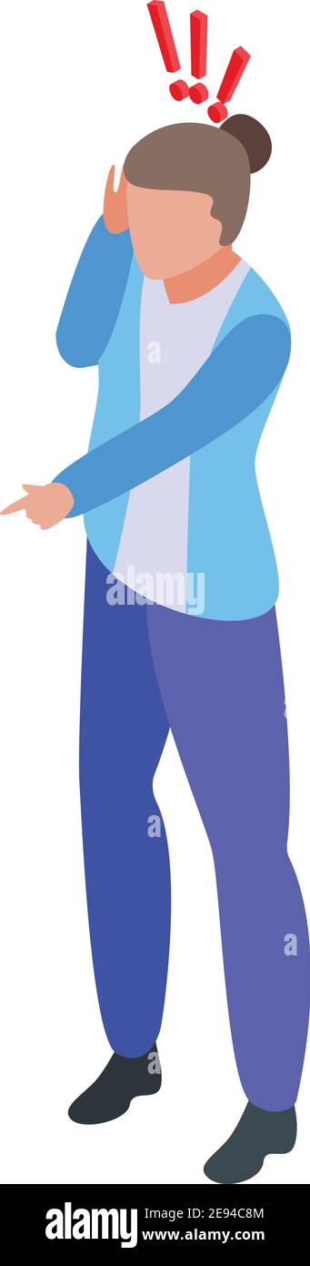 Terrified woman icon. Isometric of terrified woman vector icon for web ...
