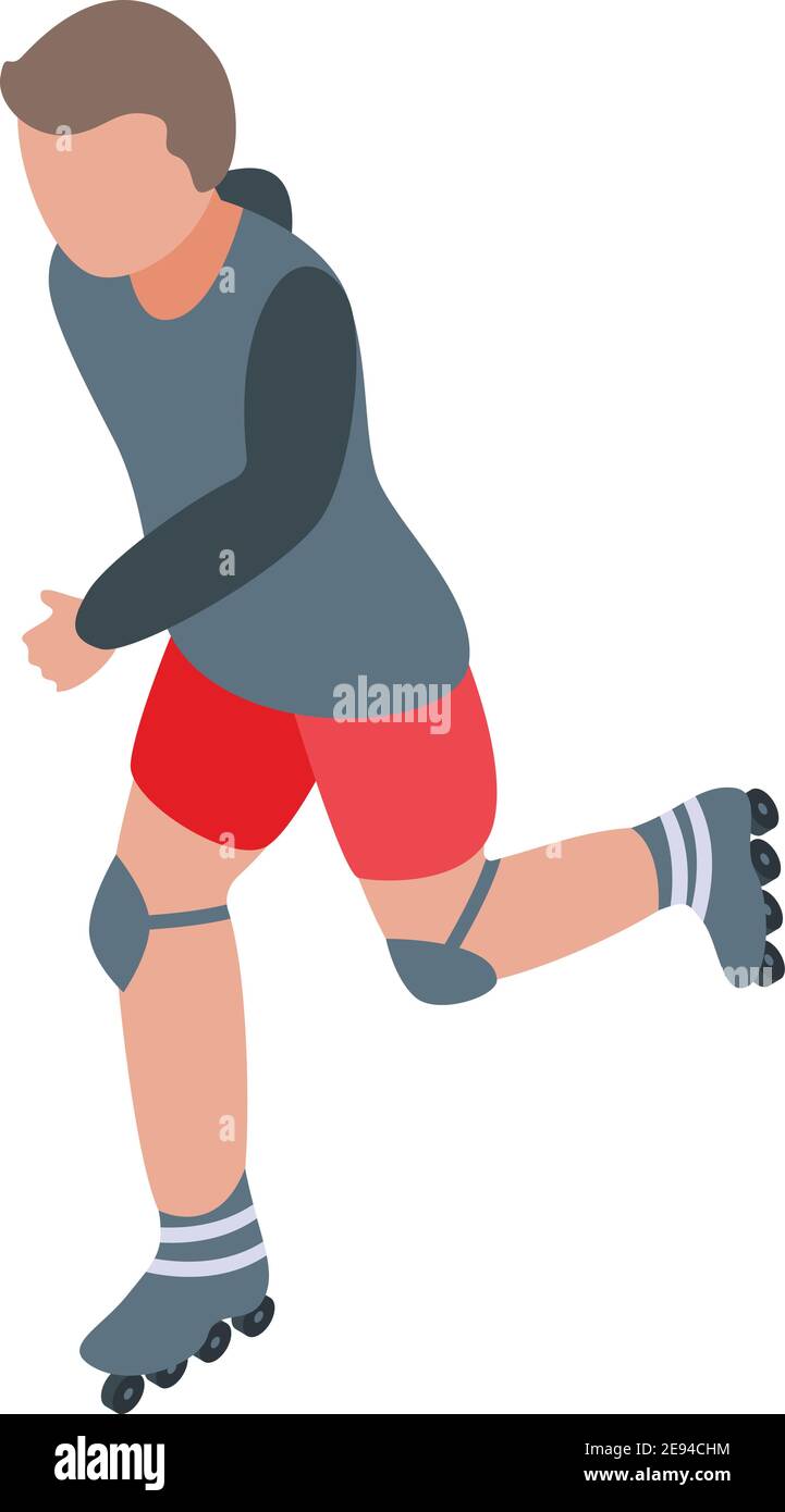 Inline rollerblade icon. Isometric of inline rollerblade vector icon ...