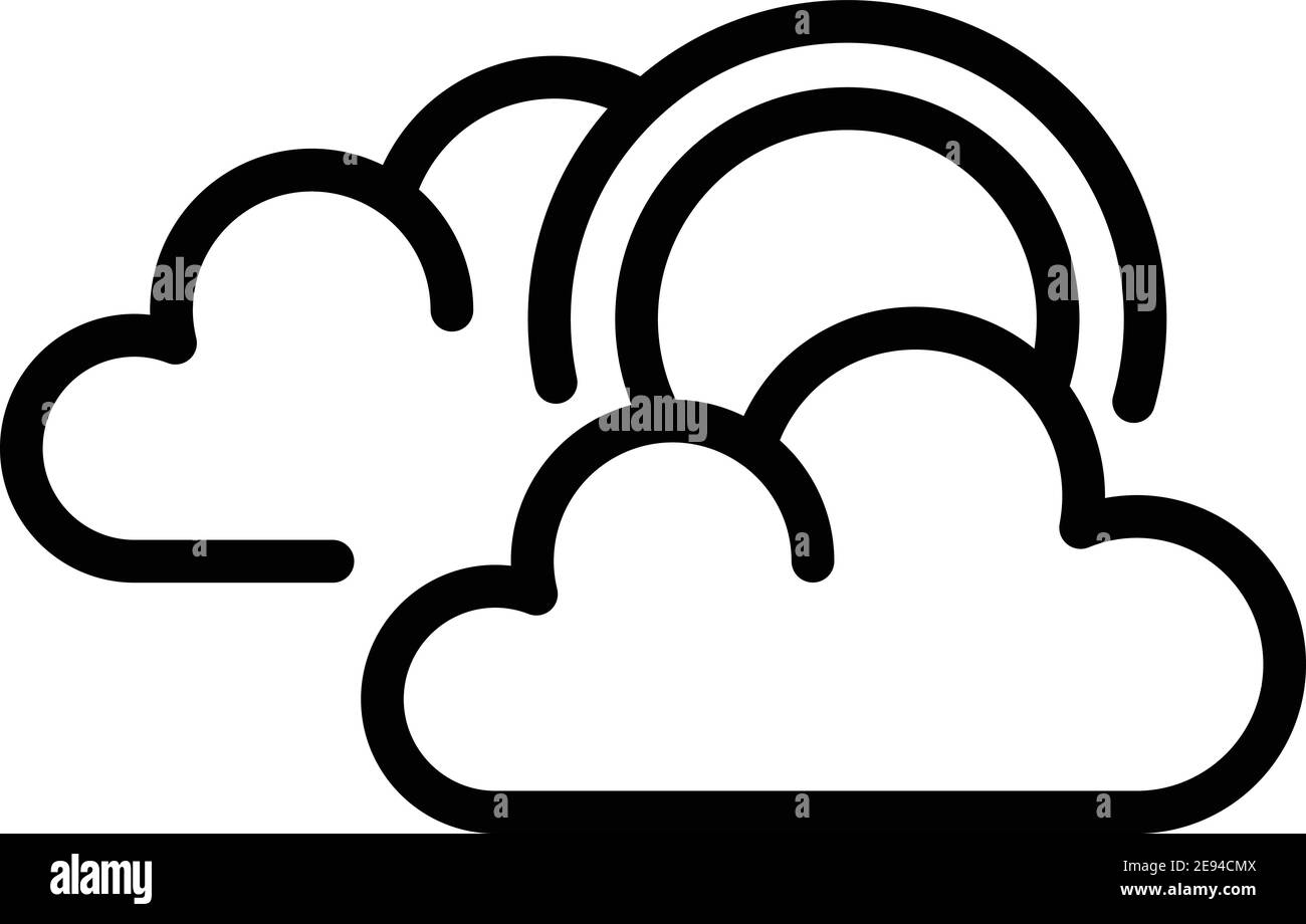 Cloudy icon. Outline cloudy vector icon for web design isolated on ...