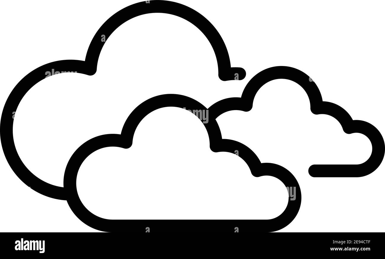 Cloudy forecast icon. Outline cloudy forecast vector icon for web ...