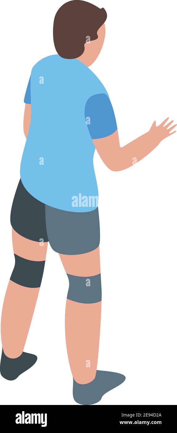 Child playing volleyball icon. Isometric of child playing volleyball ...