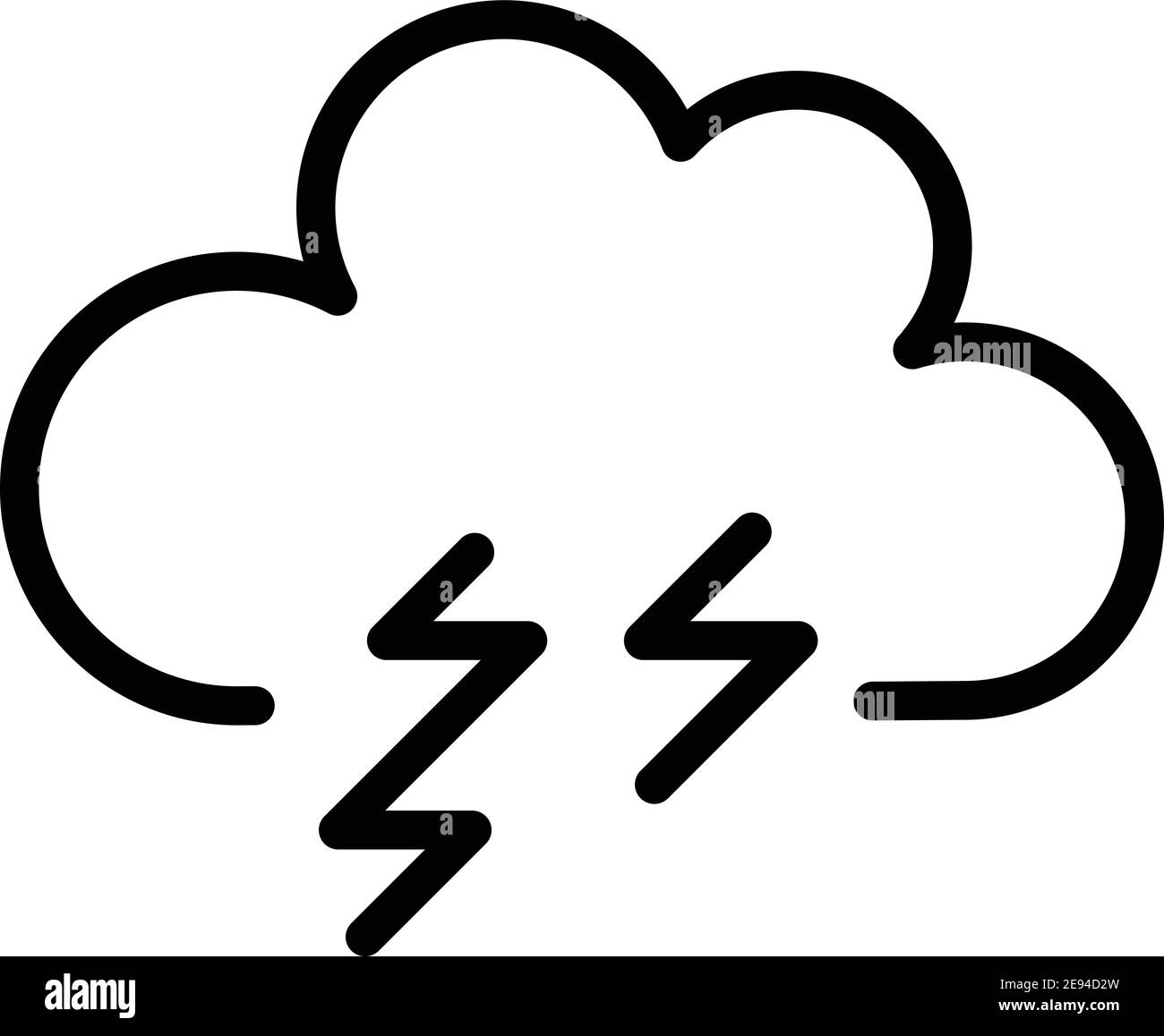 Thundercloud icon. Outline thundercloud vector icon for web design ...