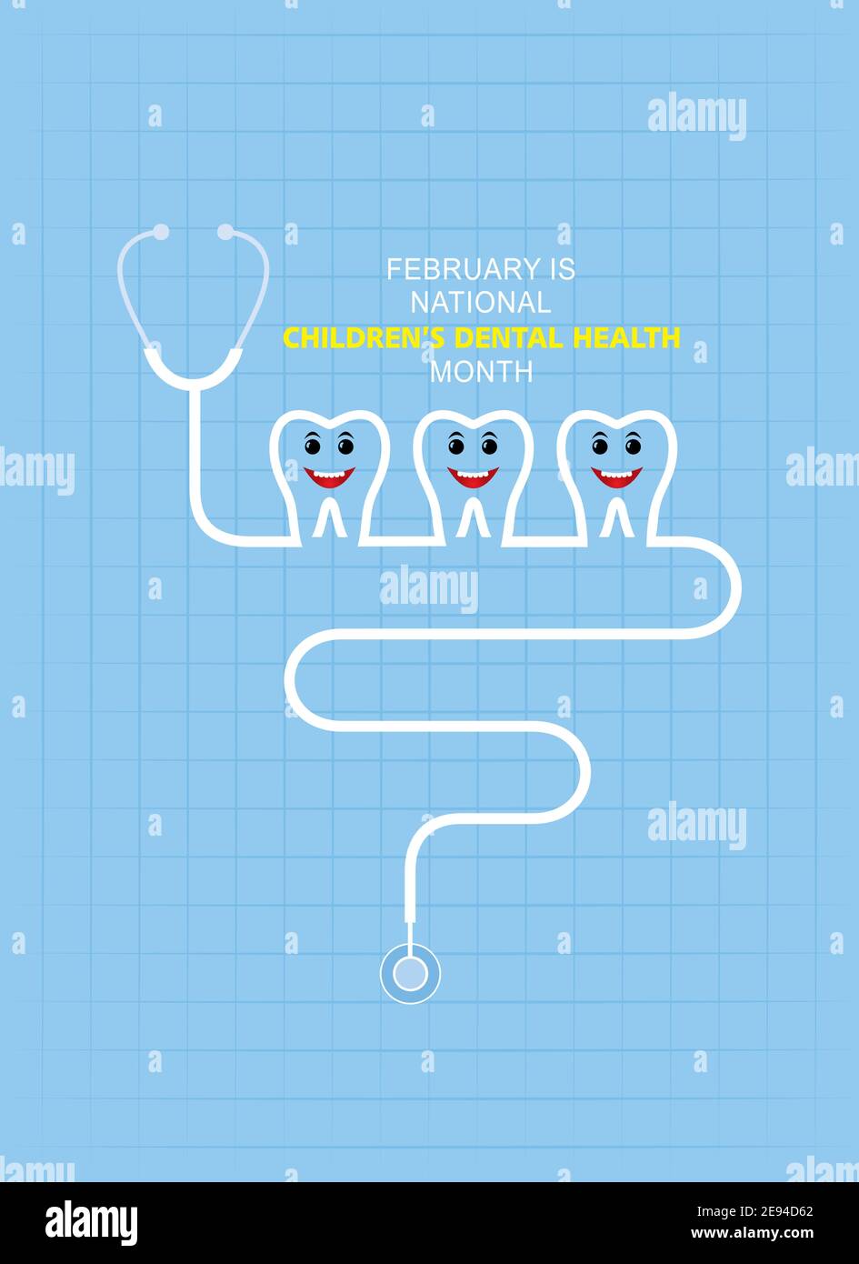 Vector illustration of National Children's Dental Health observed in ...