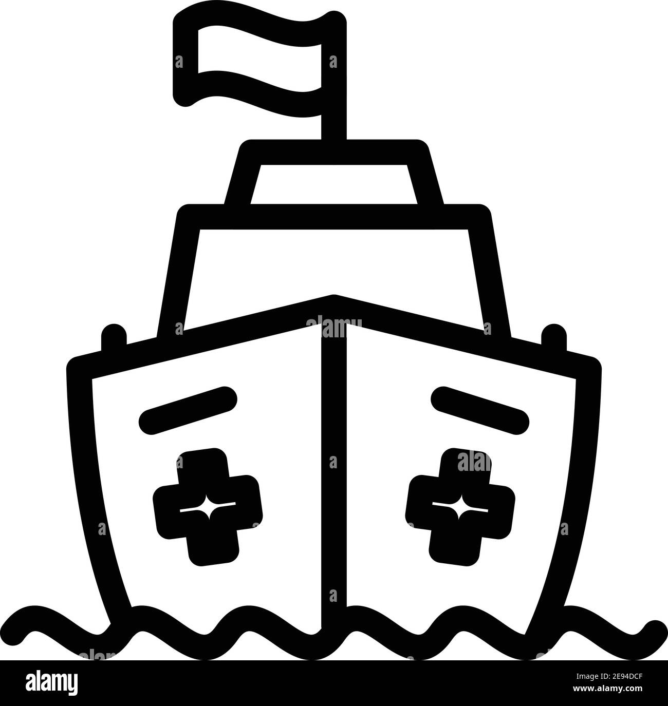 Sea lifeboat icon. Outline sea lifeboat vector icon for web design ...