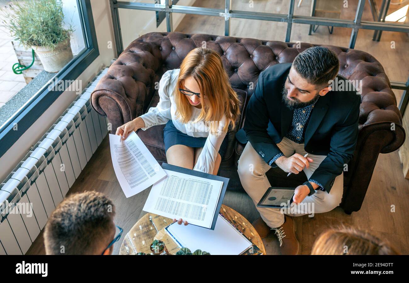 Informal meeting aerial hi-res stock photography and images - Alamy