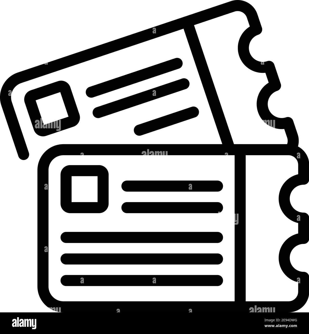 Fly tickets icon. Outline fly tickets vector icon for web design ...