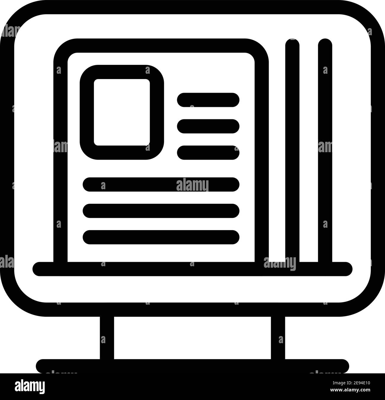 Daily newspaper icon. Outline daily newspaper vector icon for web ...
