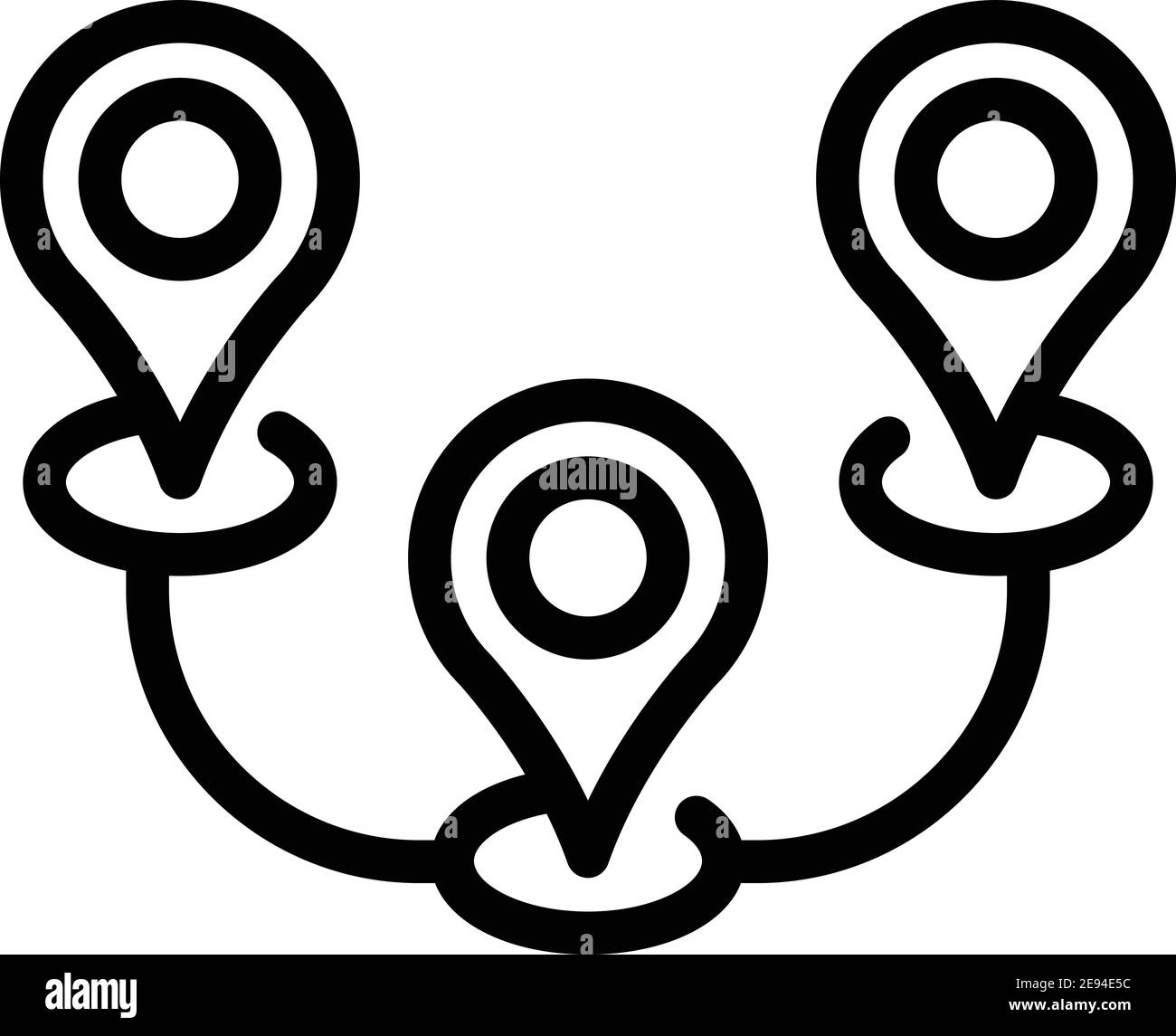 Points itinerary icon. Outline points itinerary vector icon for web ...