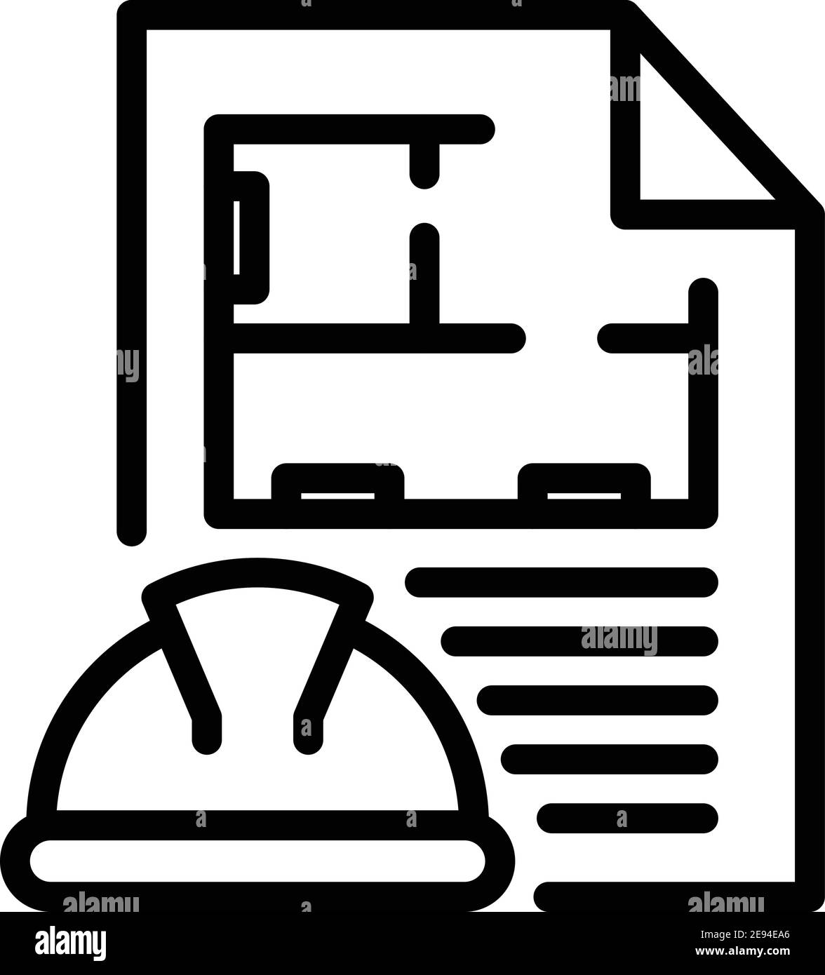 Builder new plan icon. Outline builder new plan vector icon for web ...