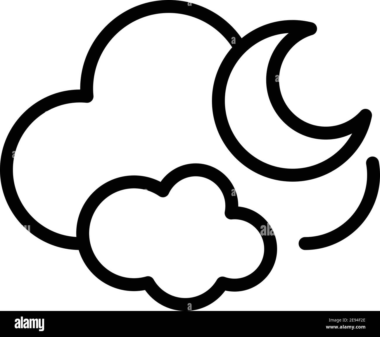 Night clouds icon. Outline night clouds vector icon for web design ...
