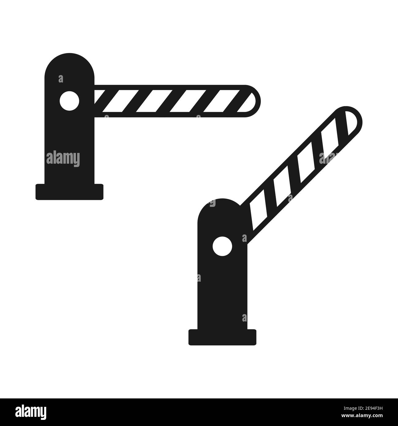 Car barrier icon. Transport outline symbol. Closed and open block ...