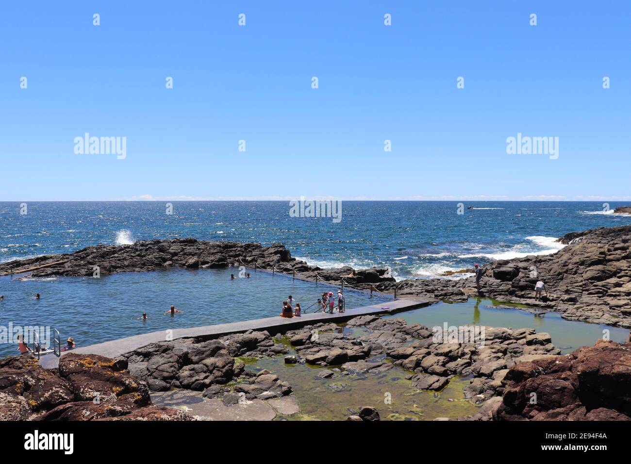 KIAMA, AUSTRALIA - Feb 02, 2021: Editorial content. People enjoying a ...