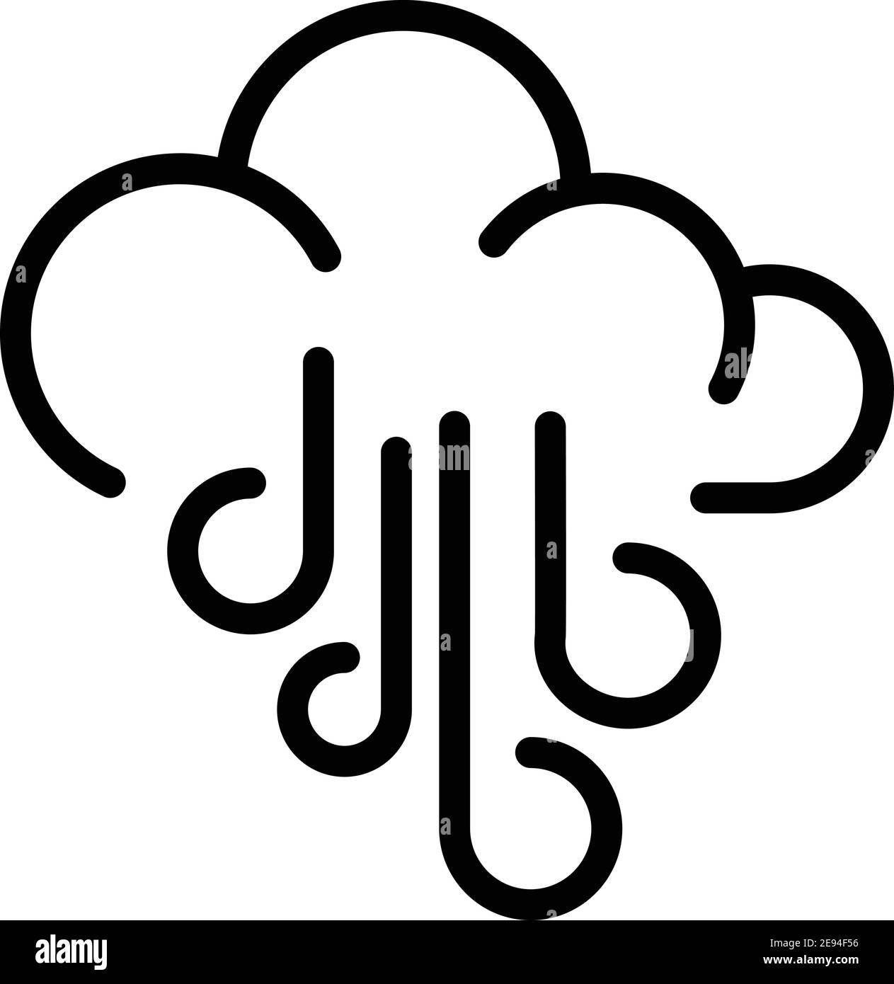 Windy cloud icon. Outline windy cloud vector icon for web design ...