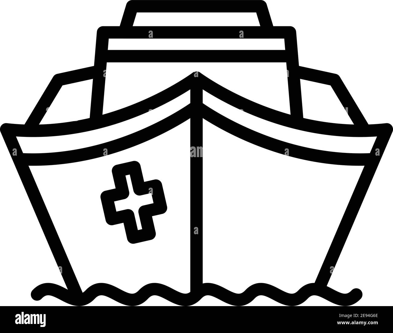 Rescue ship icon. Outline rescue ship vector icon for web design ...