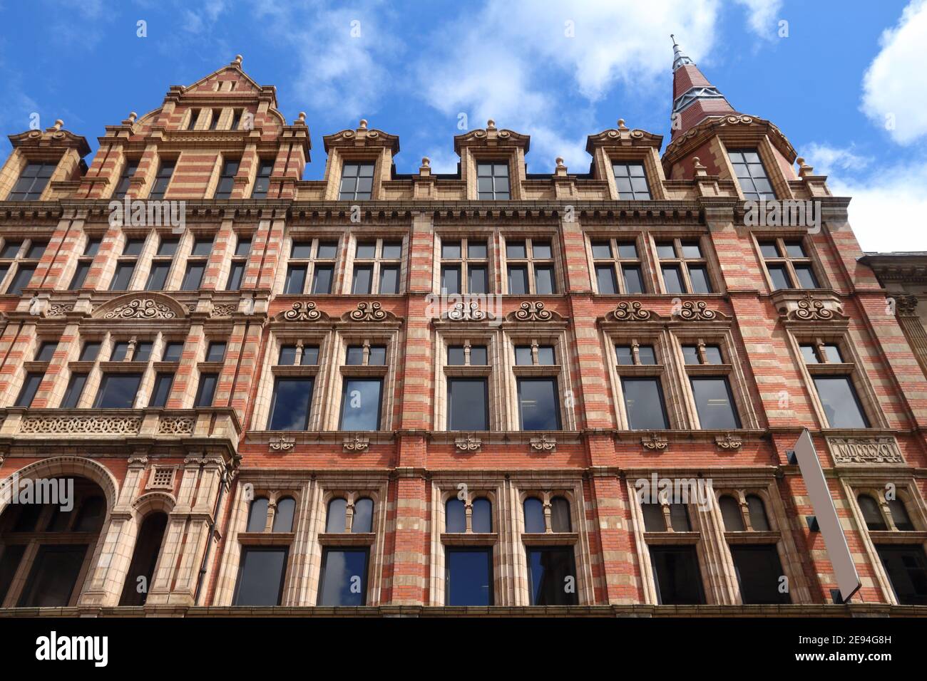 Leeds - city in West Yorkshire, UK. British style brick architecture ...