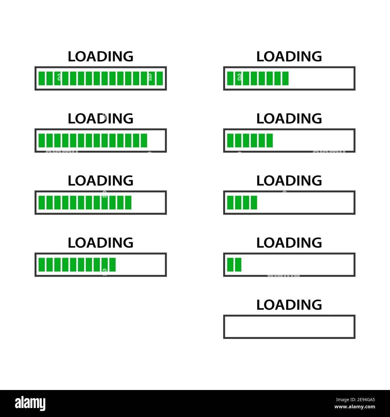 Battery charge indicator icons in vector modern graphics set Stock ...