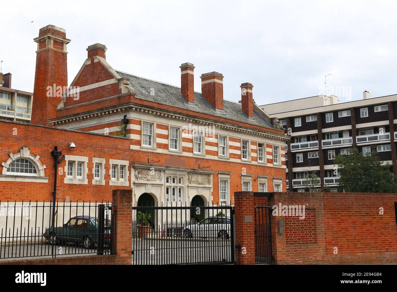 London UK. Former Bath House building in Bethnal Green district Stock ...