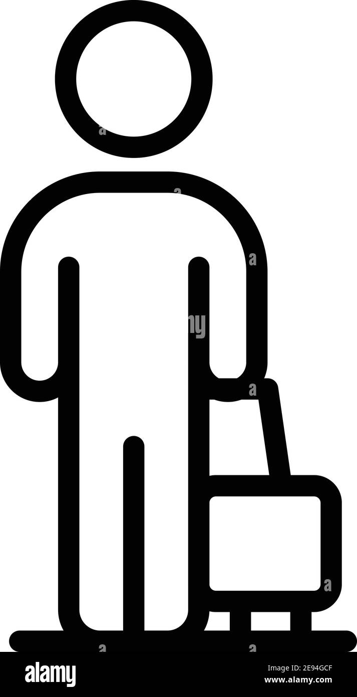 Flight passenger icon. Outline flight passenger vector icon for web ...
