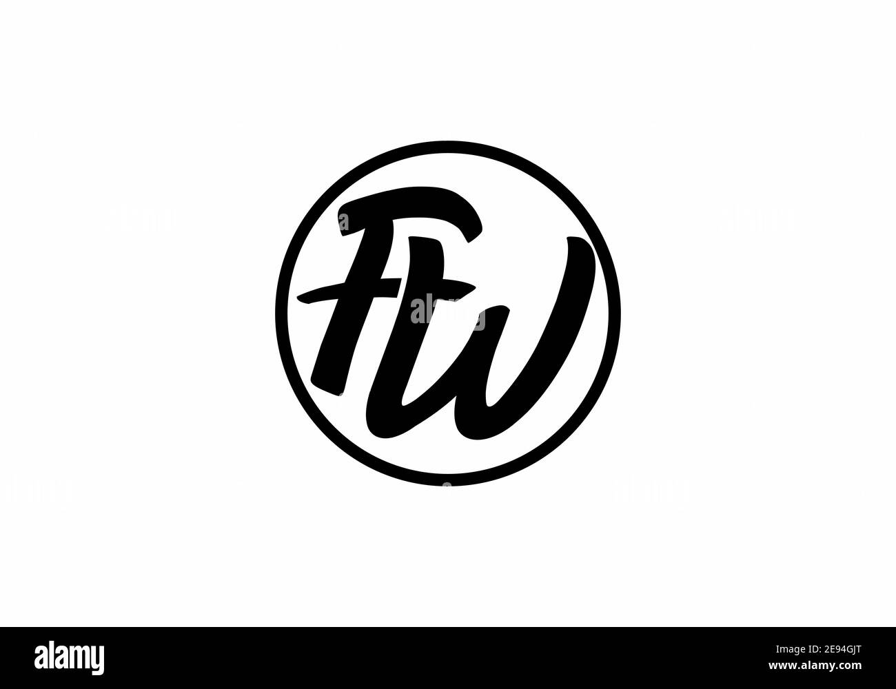 Black FW initial letter in circle logo design Stock Vector Image & Art ...