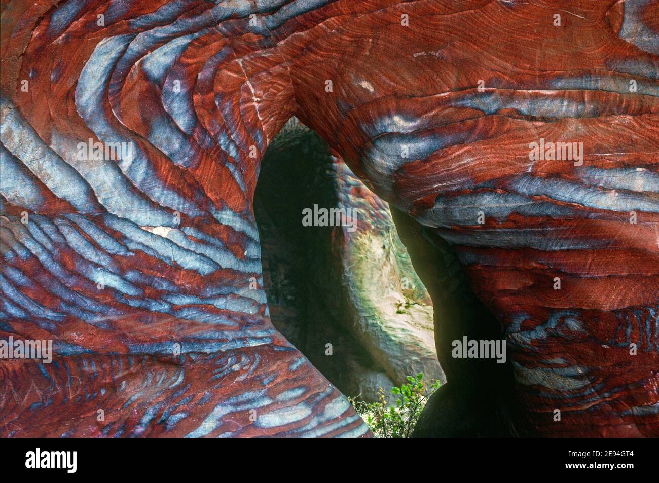Natural rock colours in cave Petra Jordan Stock Photo - Alamy