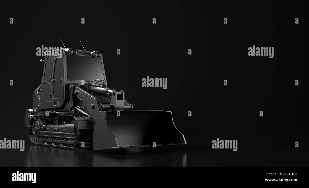Backhoe Wheel Loader Excavator Bulldozer Modern Black Presentation ...