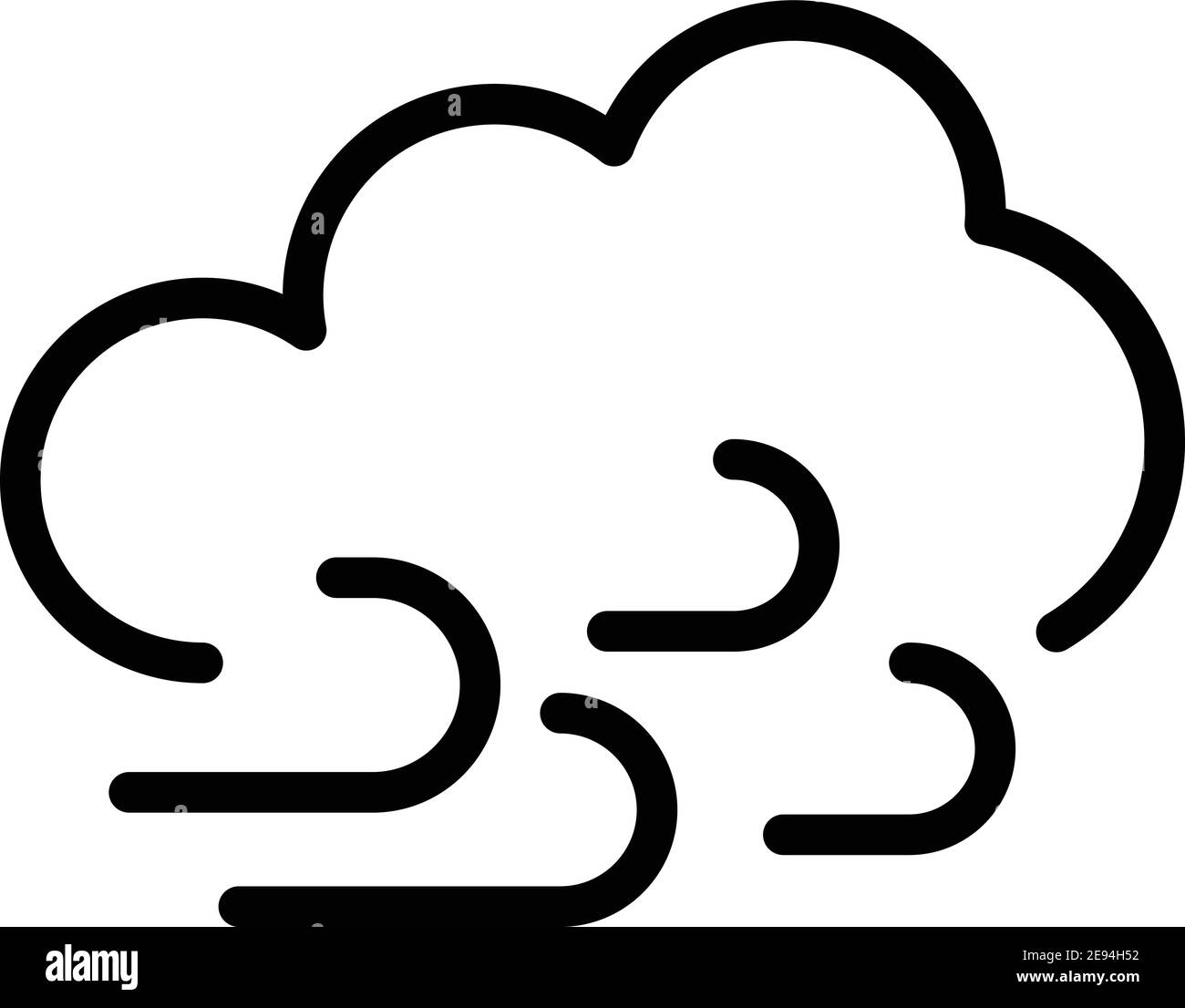 Cloud and wind icon. Outline cloud and wind vector icon for web design ...